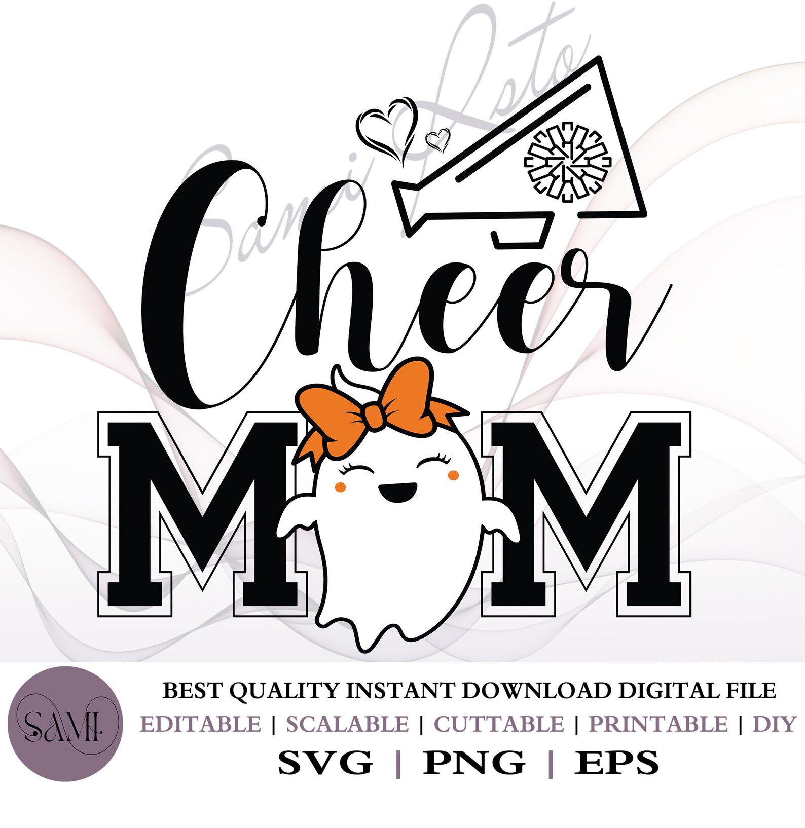 Cheer Mom SVG Cute Ghost PNG Halloween Decor Digital Download - Etsy