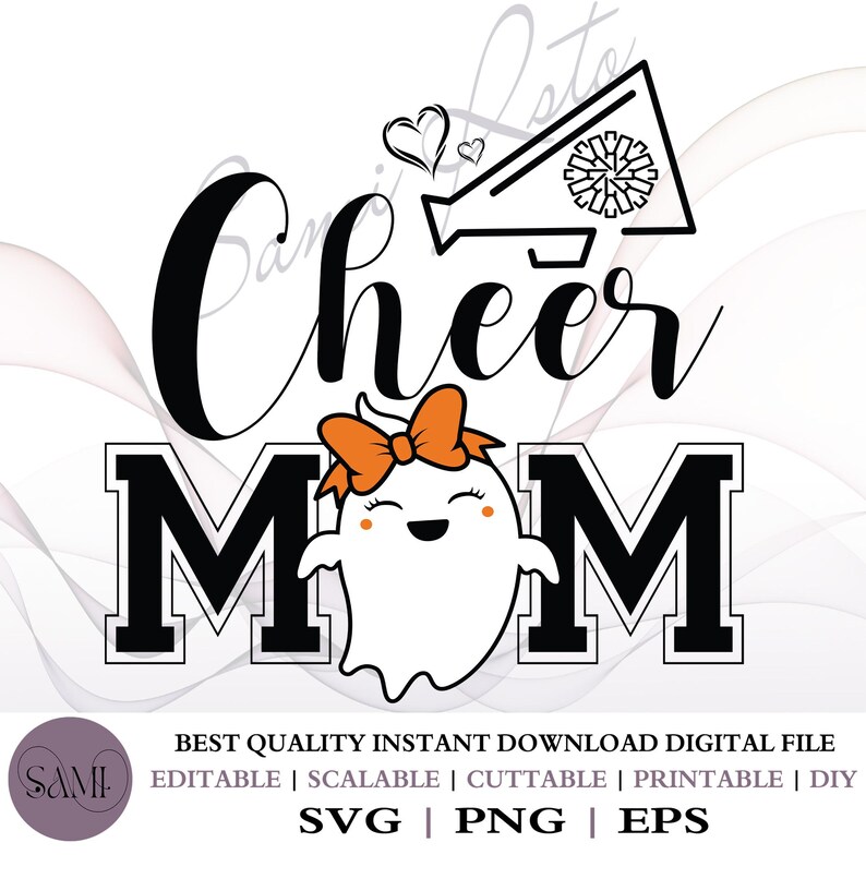 Cheer Mom SVG Cute Ghost PNG Halloween Decor Digital Download - Etsy