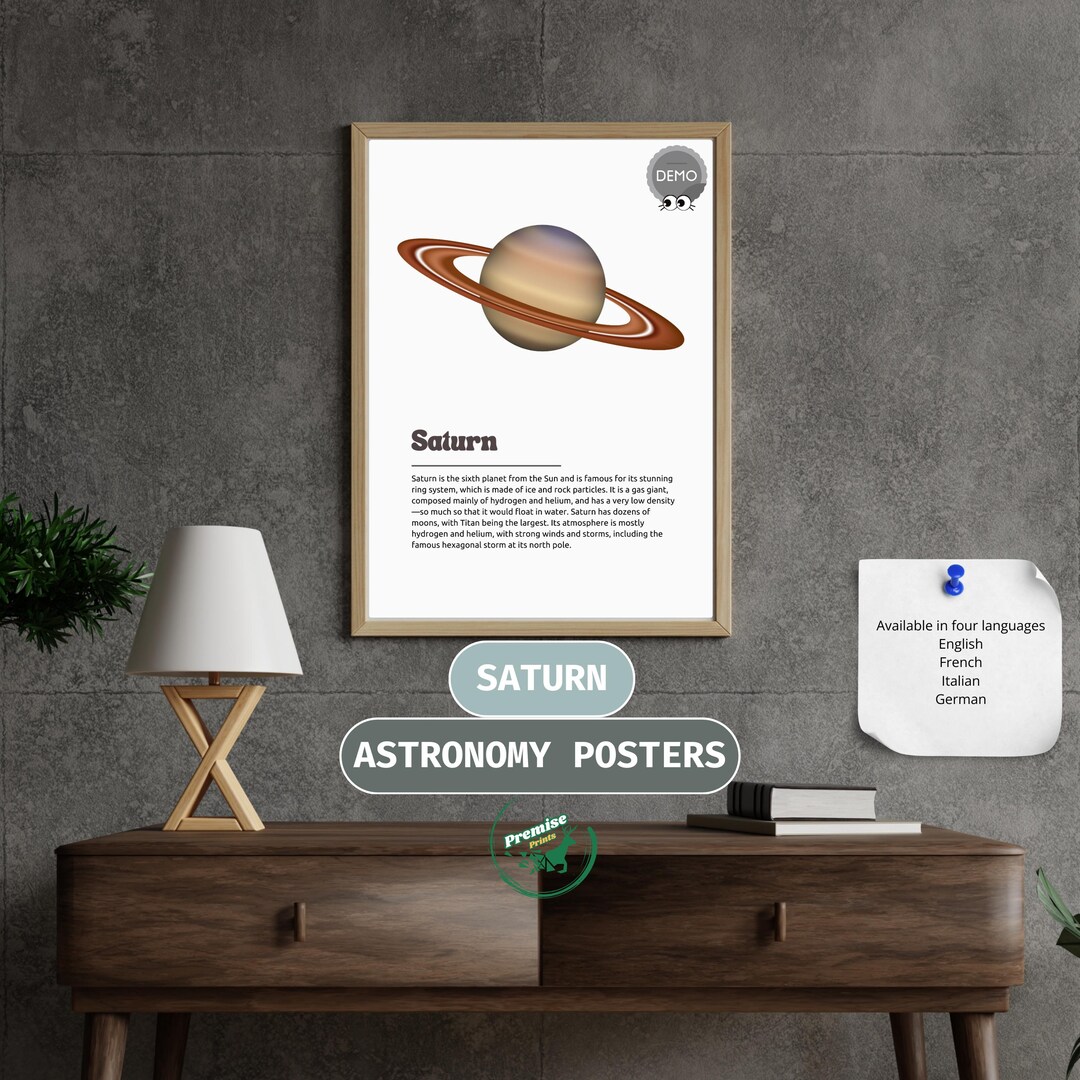 Saturn Printable Art, Printable Astronomy Posters, 4 Different Language ...