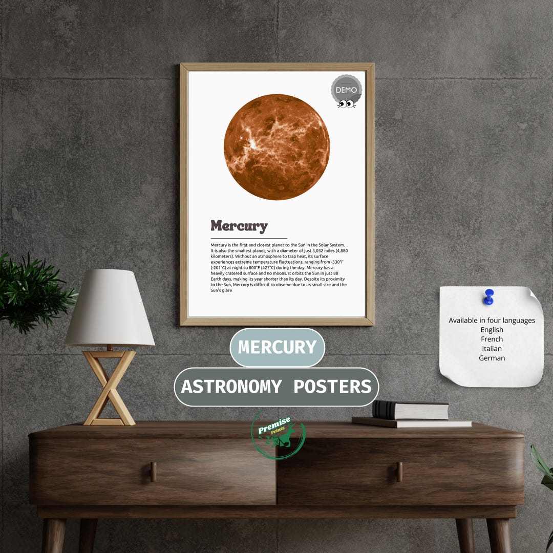 Mercury Printable Art, Printable Astronomy Posters, 4 Different ...