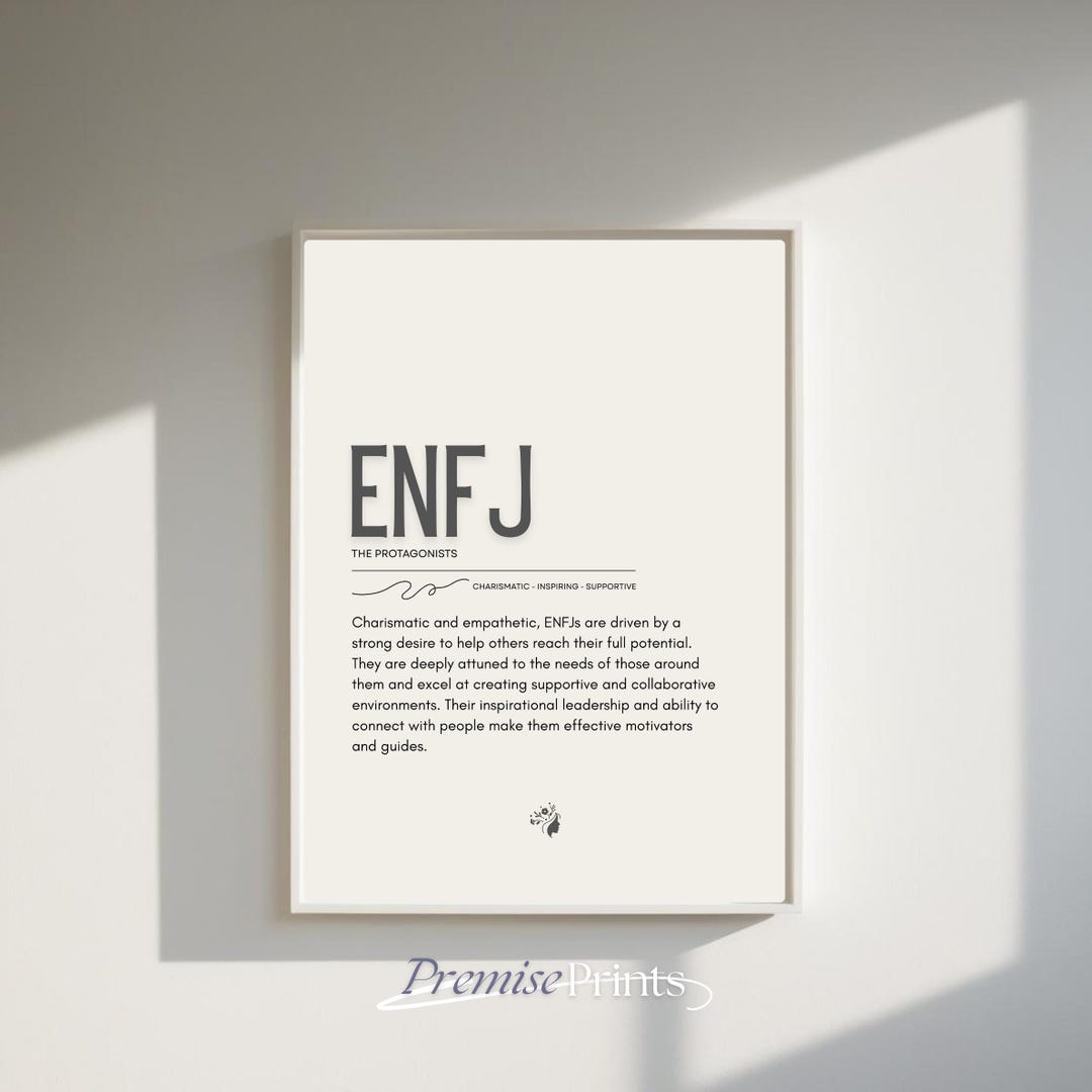 ENFJ Printable Art, MBTI, Modern Home Decor, Motivational Wall Art ...