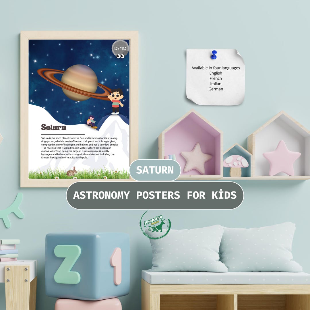 Saturn Printable Art, Printable Astronomy Posters, 4 Different Language ...