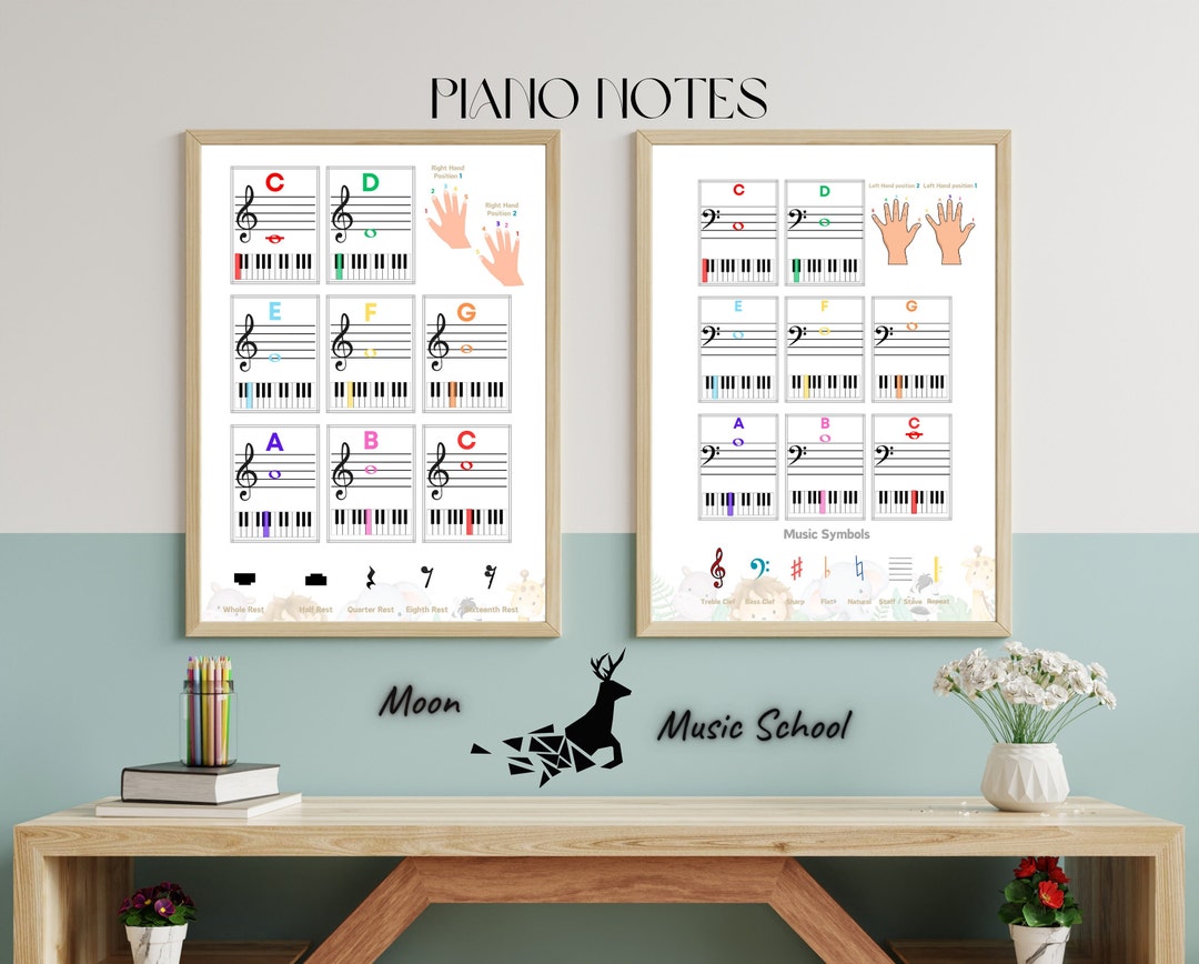 Music Notes Flashcards, Treble G and Bass F Clef, Music Theory, Learn ...