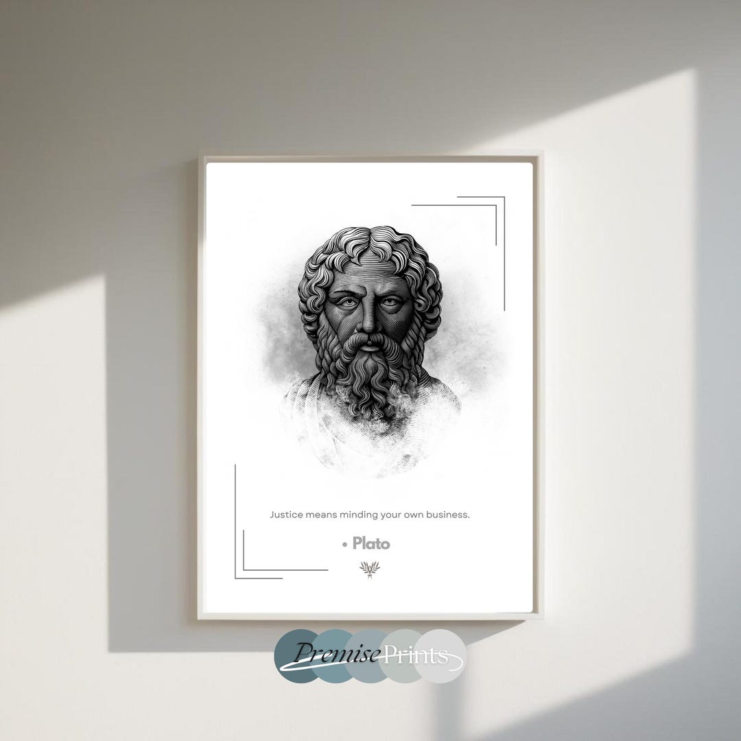 Plato the Philosopher Quote Poster, Printable Art, Philosopher Poster ...