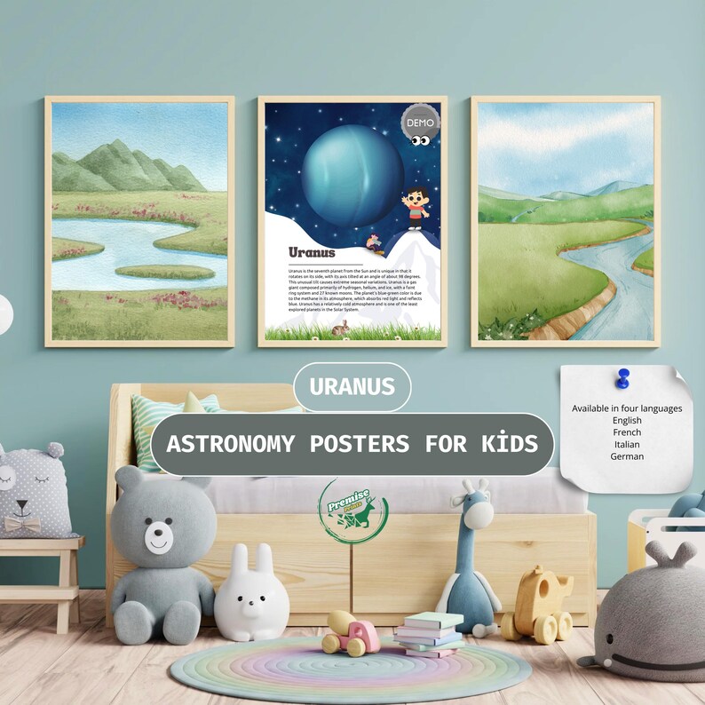 Uranus Printable Art, Printable Astronomy Posters, 4 Different Language ...