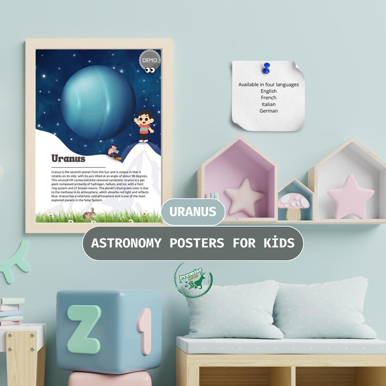 Uranus Printable Art, Printable Astronomy Posters, 4 Different Language ...