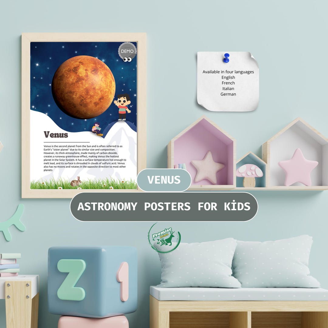 Venus Printable Art, Printable Astronomy Posters, 4 Different Language ...