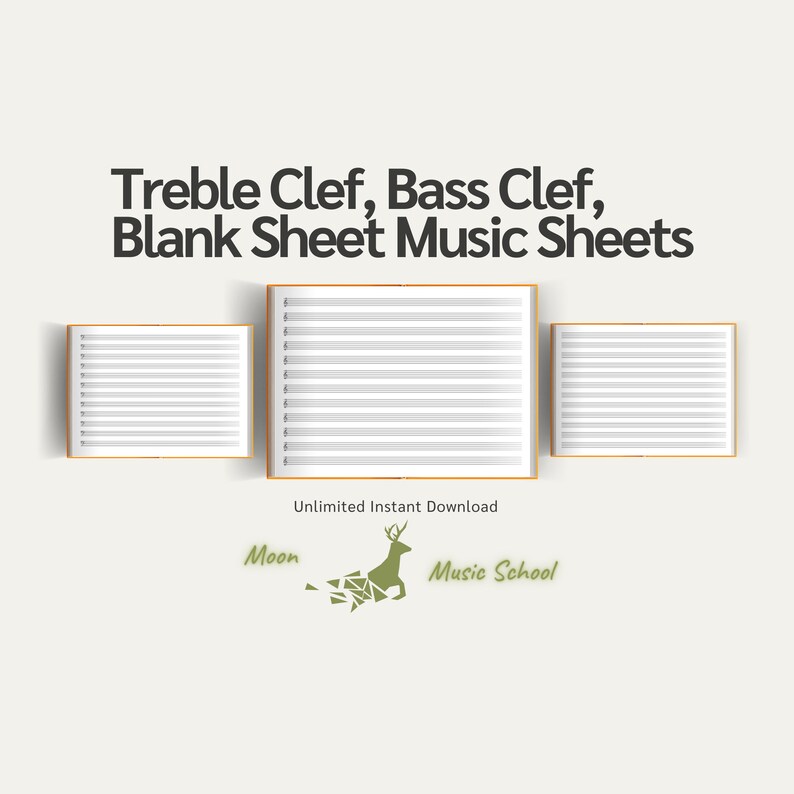 Pack of Sheet Music Sheets, Unlimited Print at Home Staff Paper, Ledger ...