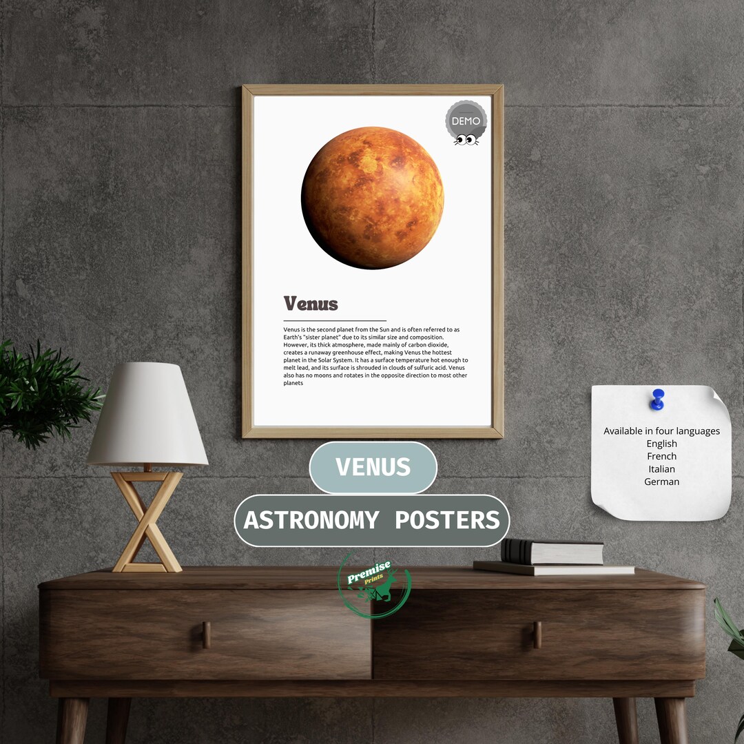 Venus Printable Art, Printable Astronomy Posters, 4 Different Language ...