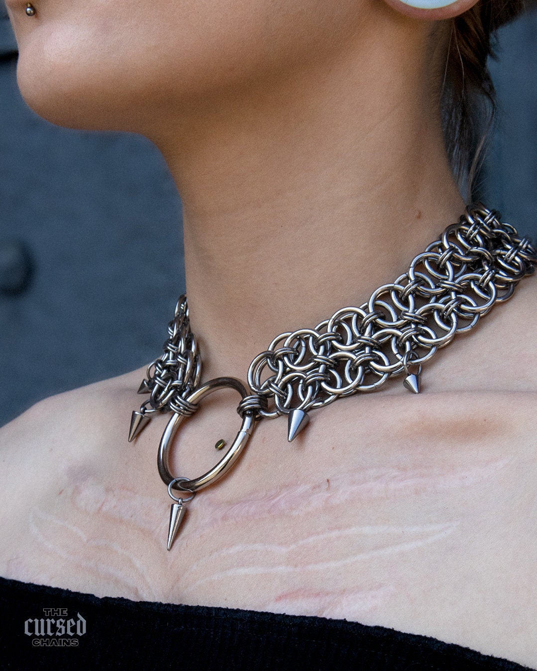 Choker Meredith - Chainmaille Necklace, Elegant and Massive, Stainless ...