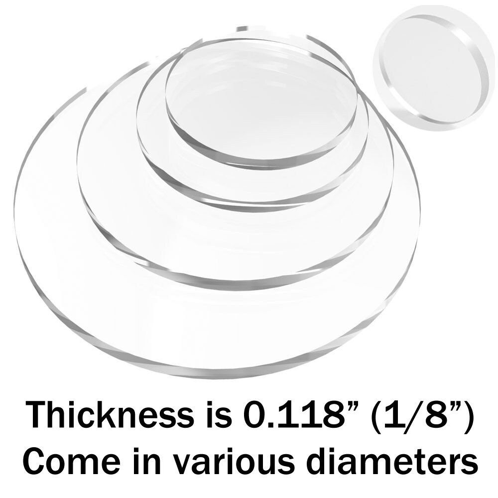 1/8" (3mm) Clear Acrylic Discs With or Without Hole, X-mas Ornament, 2 ...