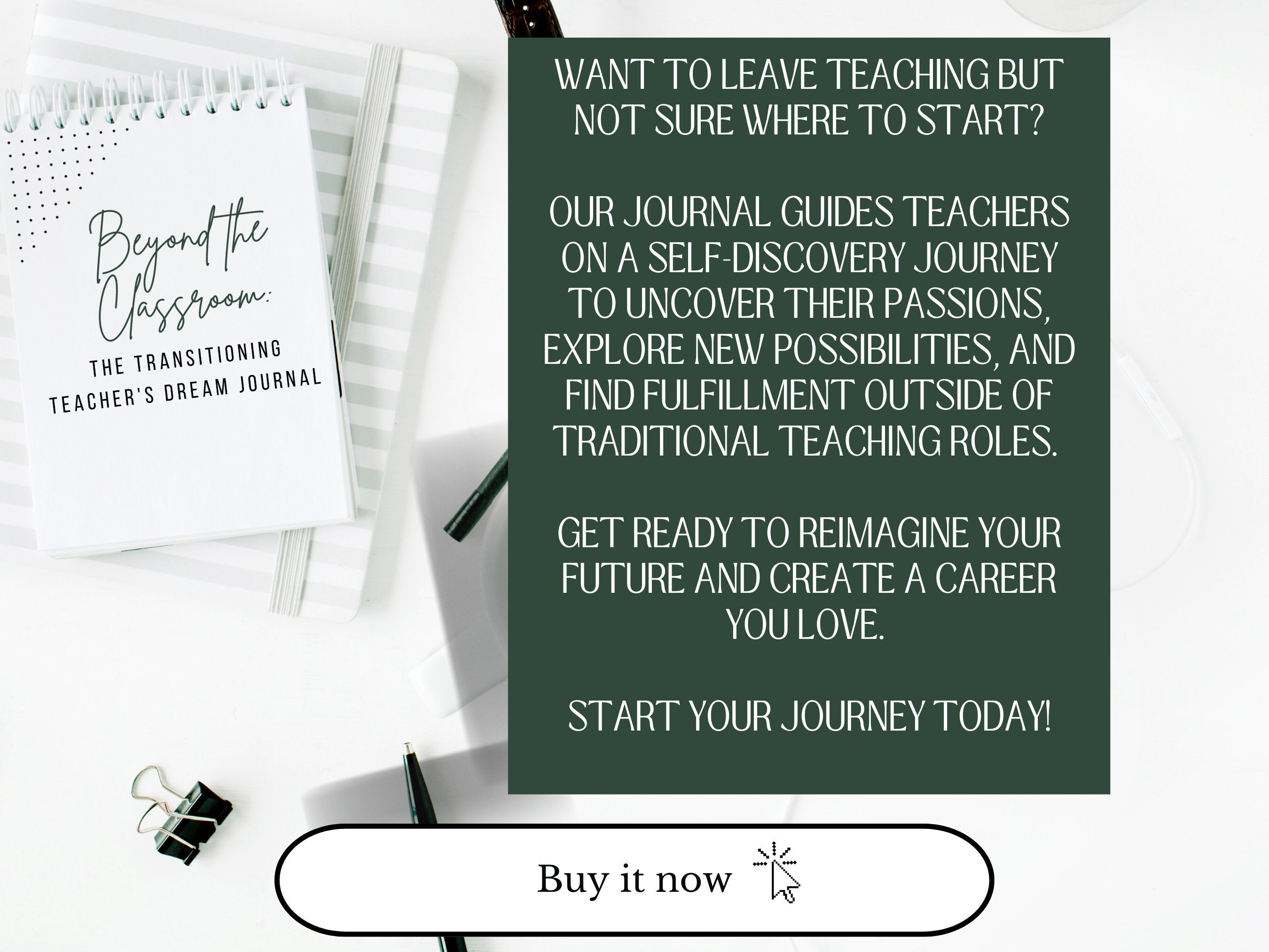 Transitioning Teacher's Career Journal | Career Planner | Printable ...