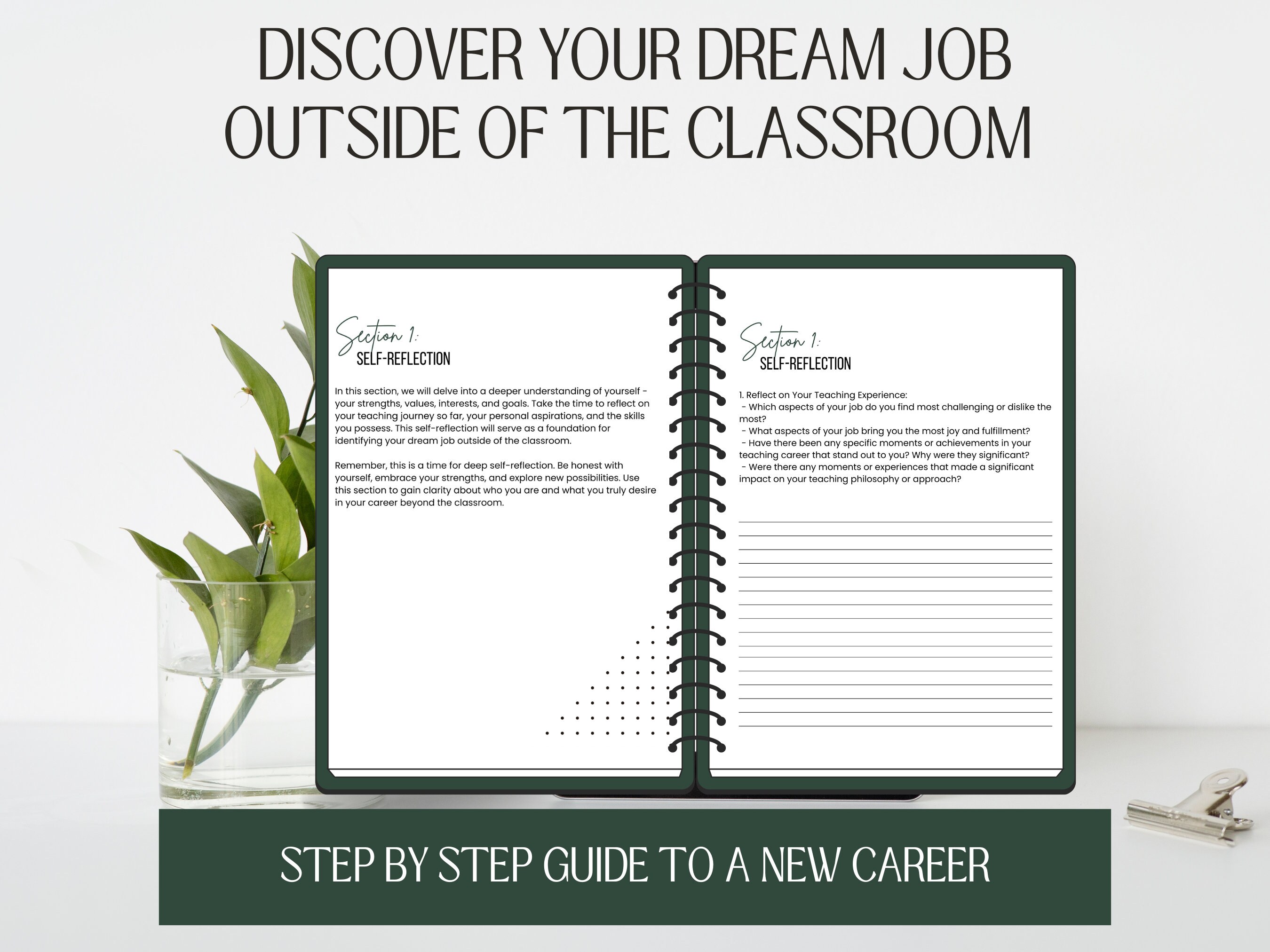 Transitioning Teacher's Career Journal | Career Planner | Printable ...