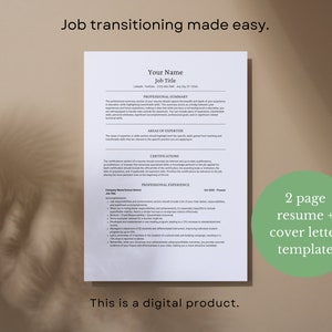 Transitioning Teacher Resume Template & Cover Letter| Propel Your ...
