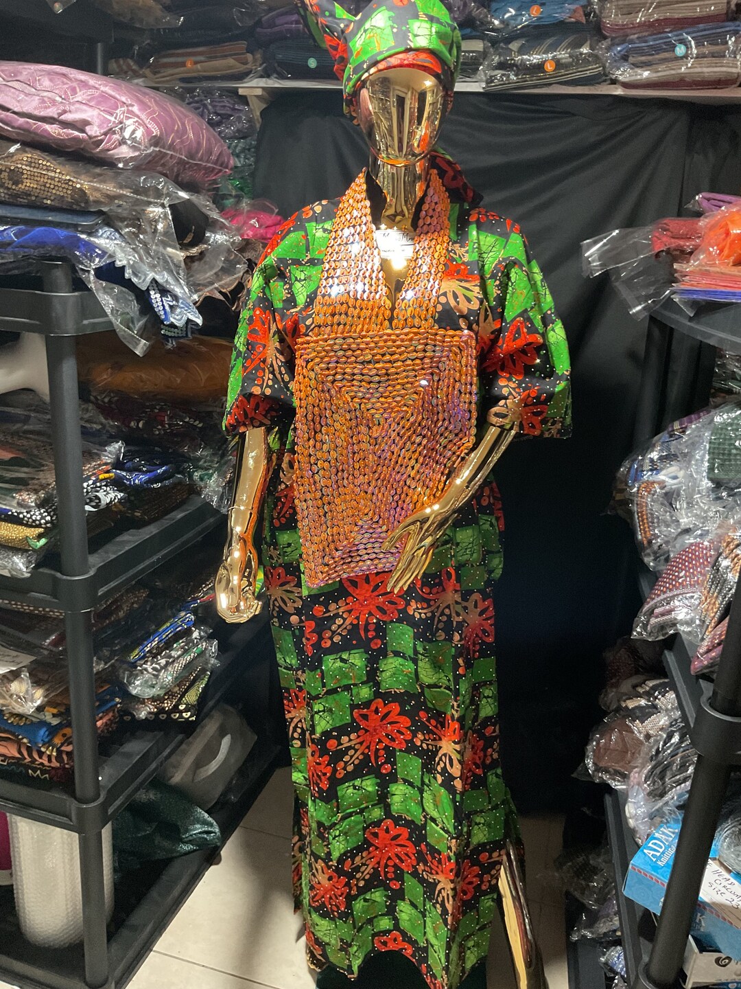 Adire/kampala/ankara Bou Bou Dresses, Tye&dye Bubu, Women Bubu Dresses ...