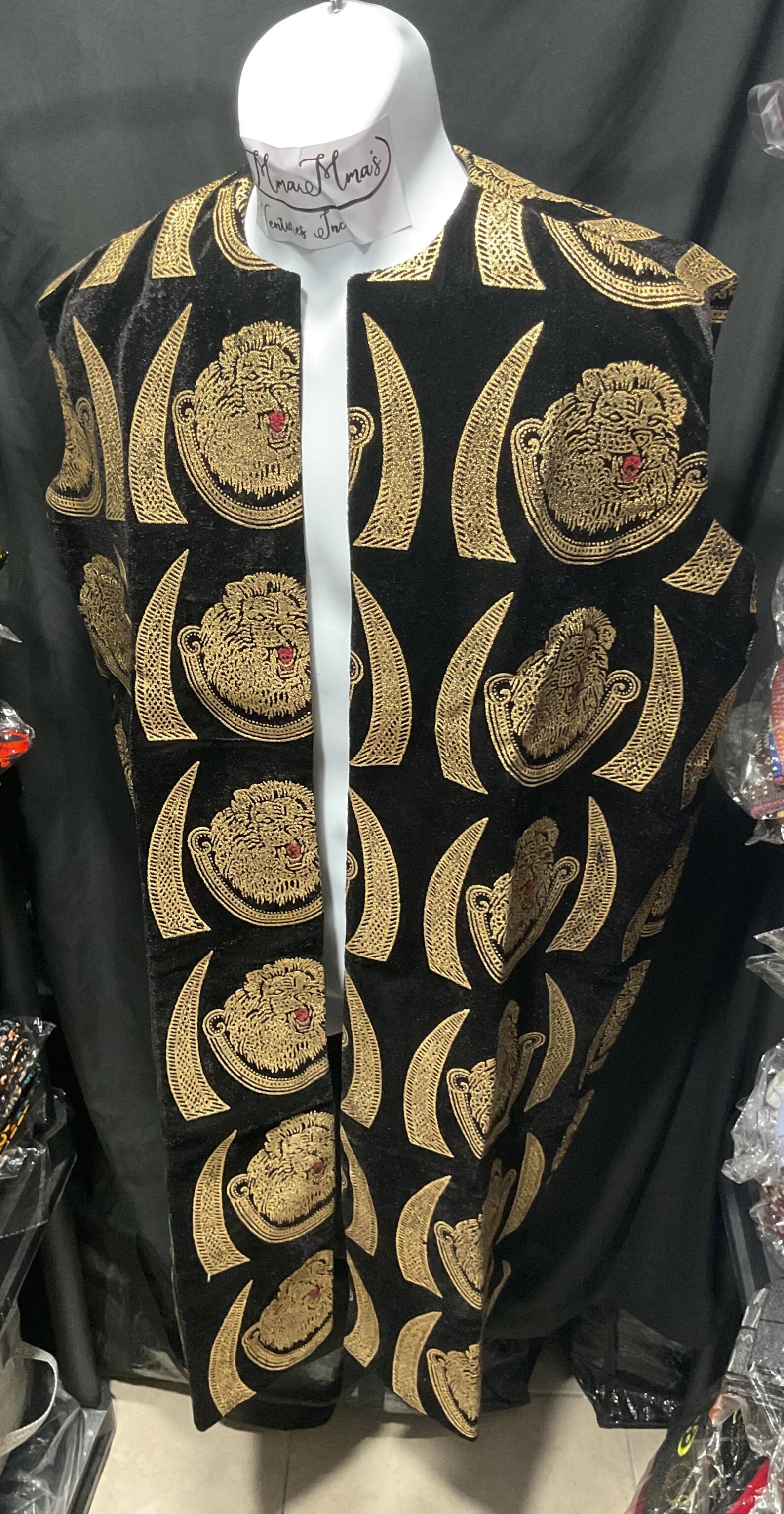 Isi Agu Velvet Outfit: Igbo Tiger Head Vest, African Wedding Attire - Etsy