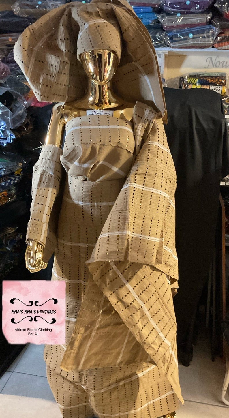 Sanyan Aso Oke, Etu, 5-piece Set, Bride, Mother Bride/groom, Celebrant ...