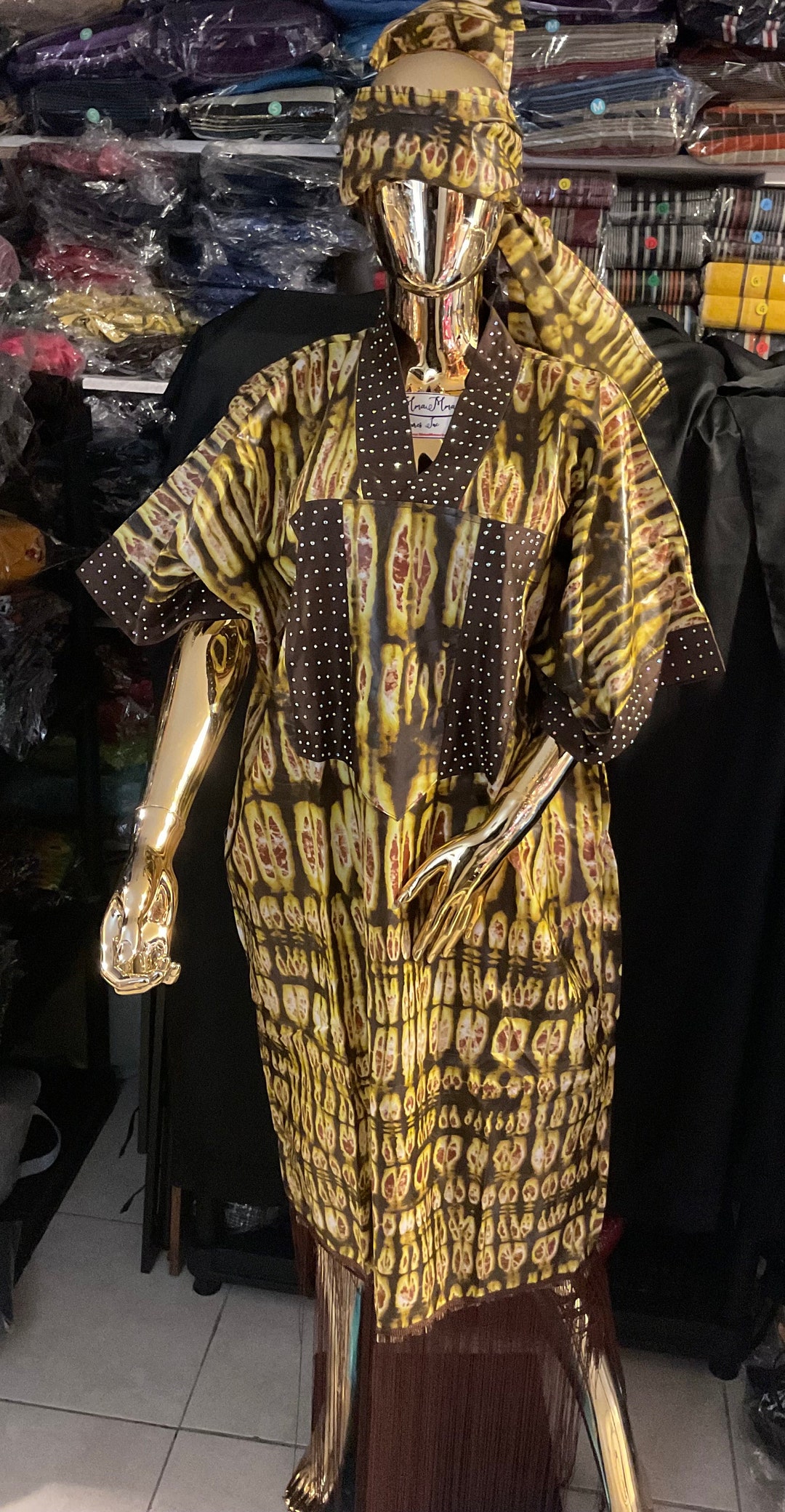 Adire/kampala/ankara Bou Bou Dresses, Tye&dye Bubu, Women Bubu Dresses ...