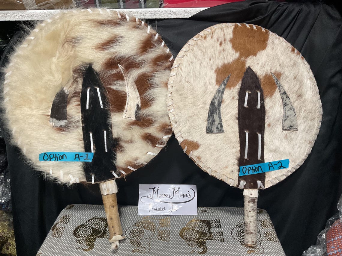 Igbo Odogwu Hand Fan: Animal Skin Traditional Akupe for Celebrations - Etsy