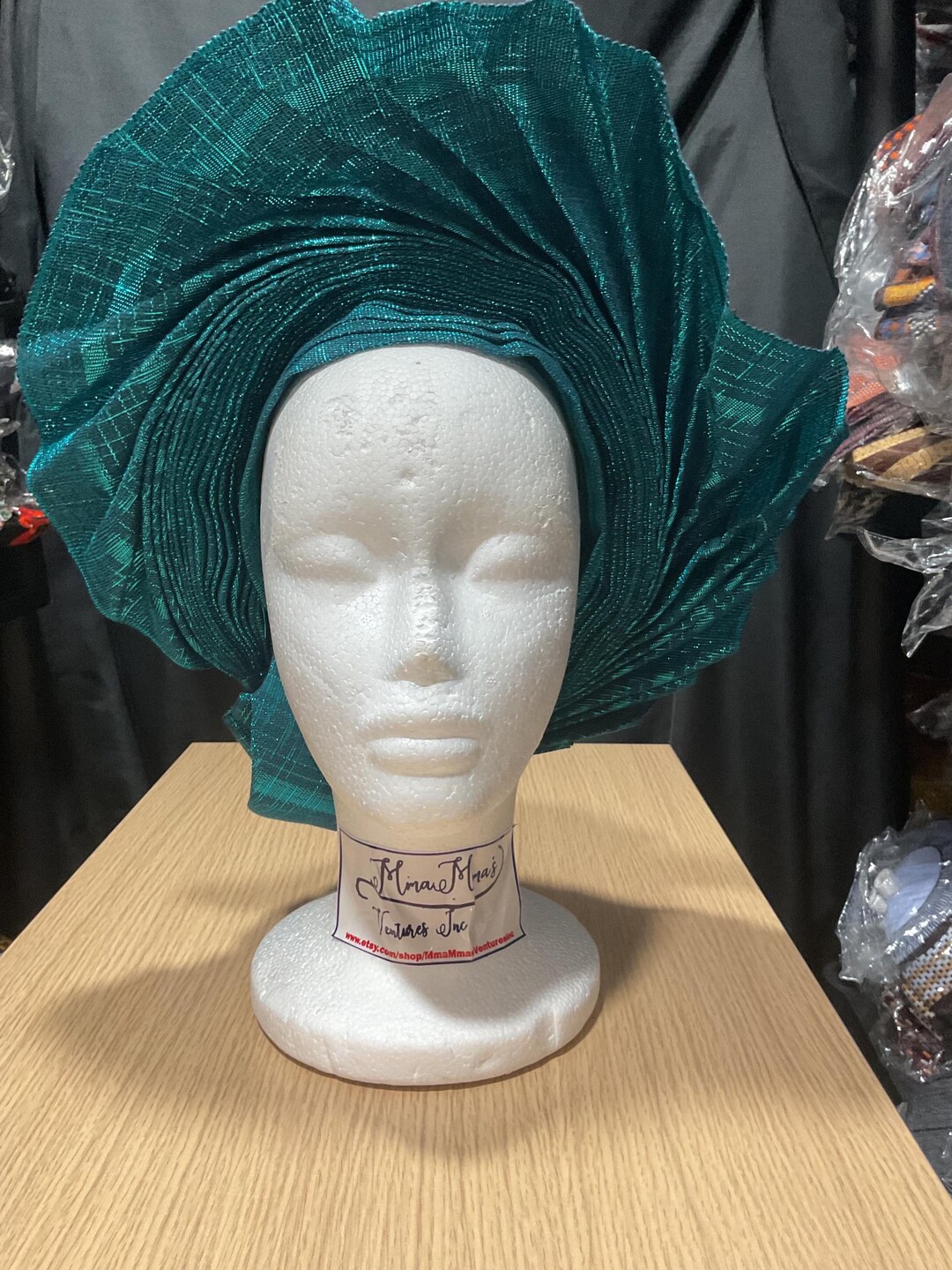 Metallic Aso Oke Auto Gele: Nigerian Wedding Headwrap - Etsy