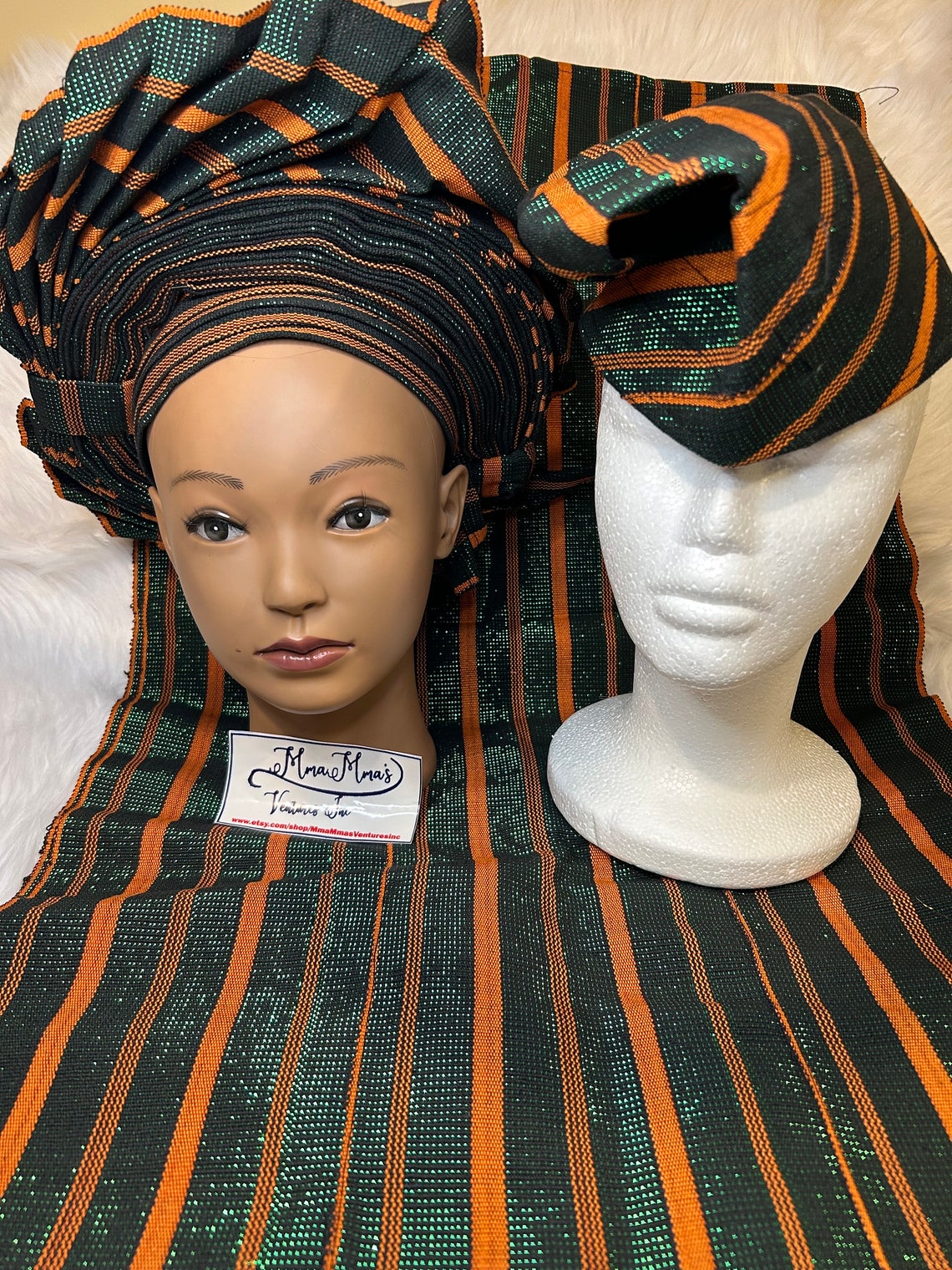 Aso Oke Nigerian Auto Gele Complete Couple Bridal Set, Nigeria Wedding ...