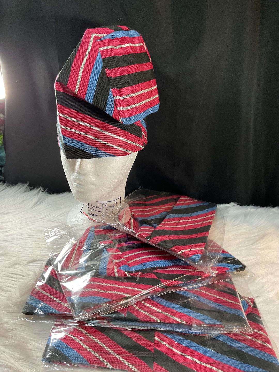 Aso Oke Hat Yoruba Aso Oke Cap, Groomsmen Set,aso Oke Fila Hat/owambe ...