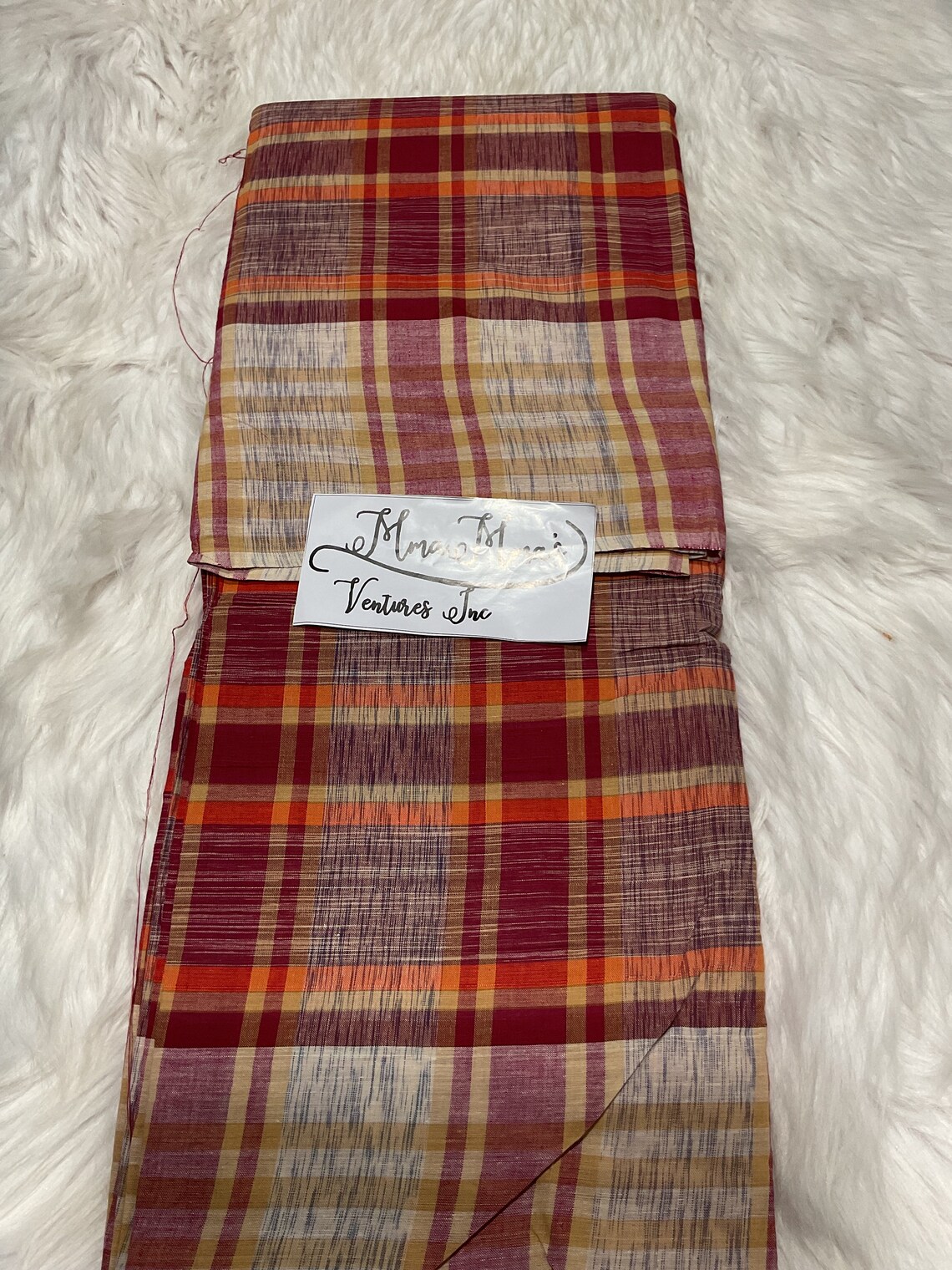 Red Plaid George Fabric: Nigerian Lace Wrapper, 8 Yards - Etsy