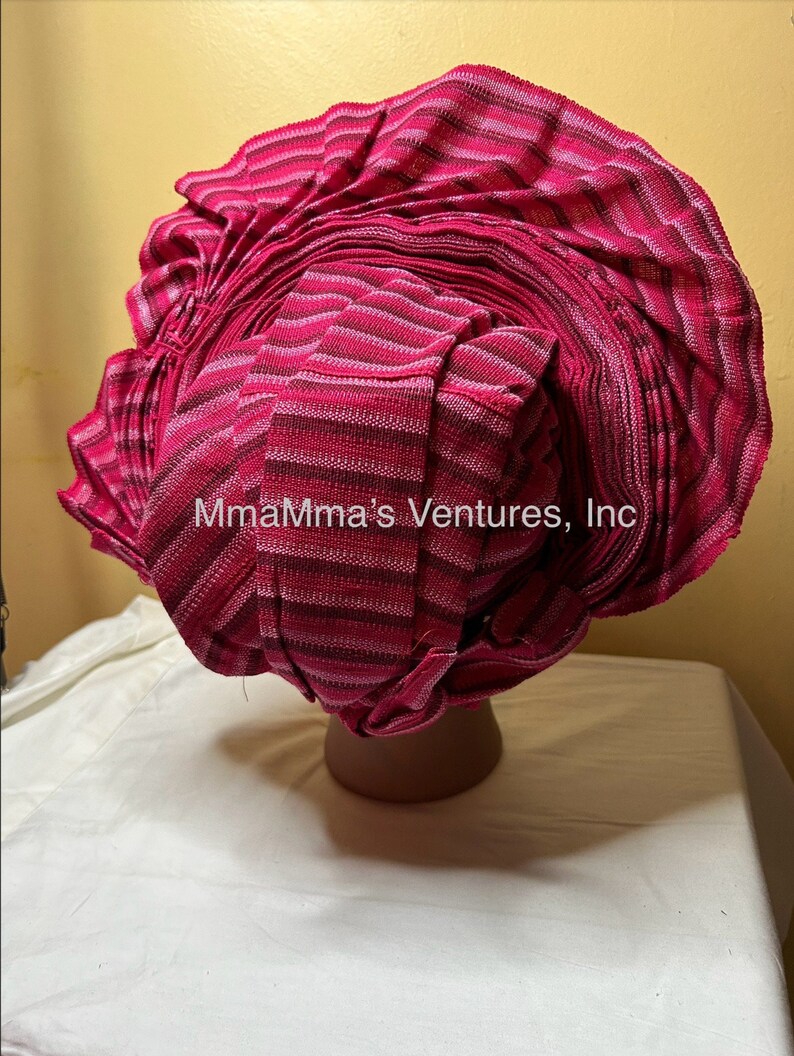 Pink Aso Oke Autogele: Nigerian Wedding Headwrap - Etsy