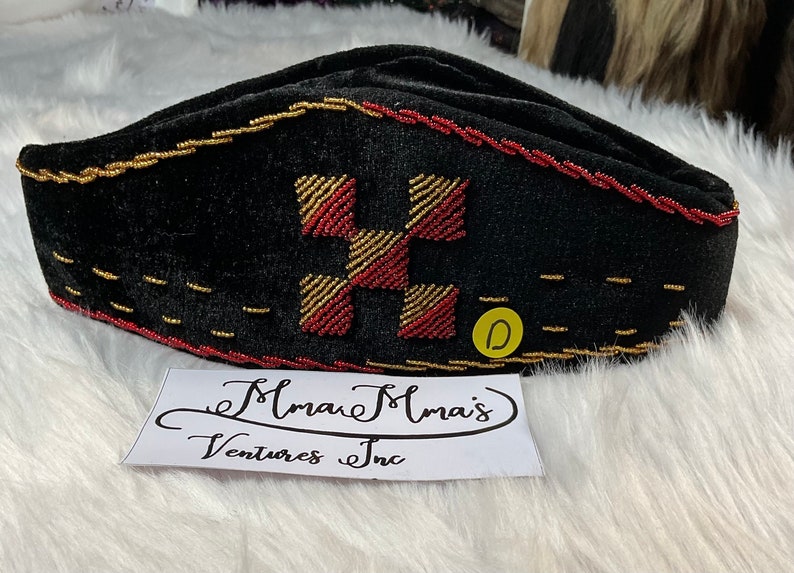 Beaded Velvet Efik/ibibio/calabar Hat: Nigerian Chieftaincy Cultural ...