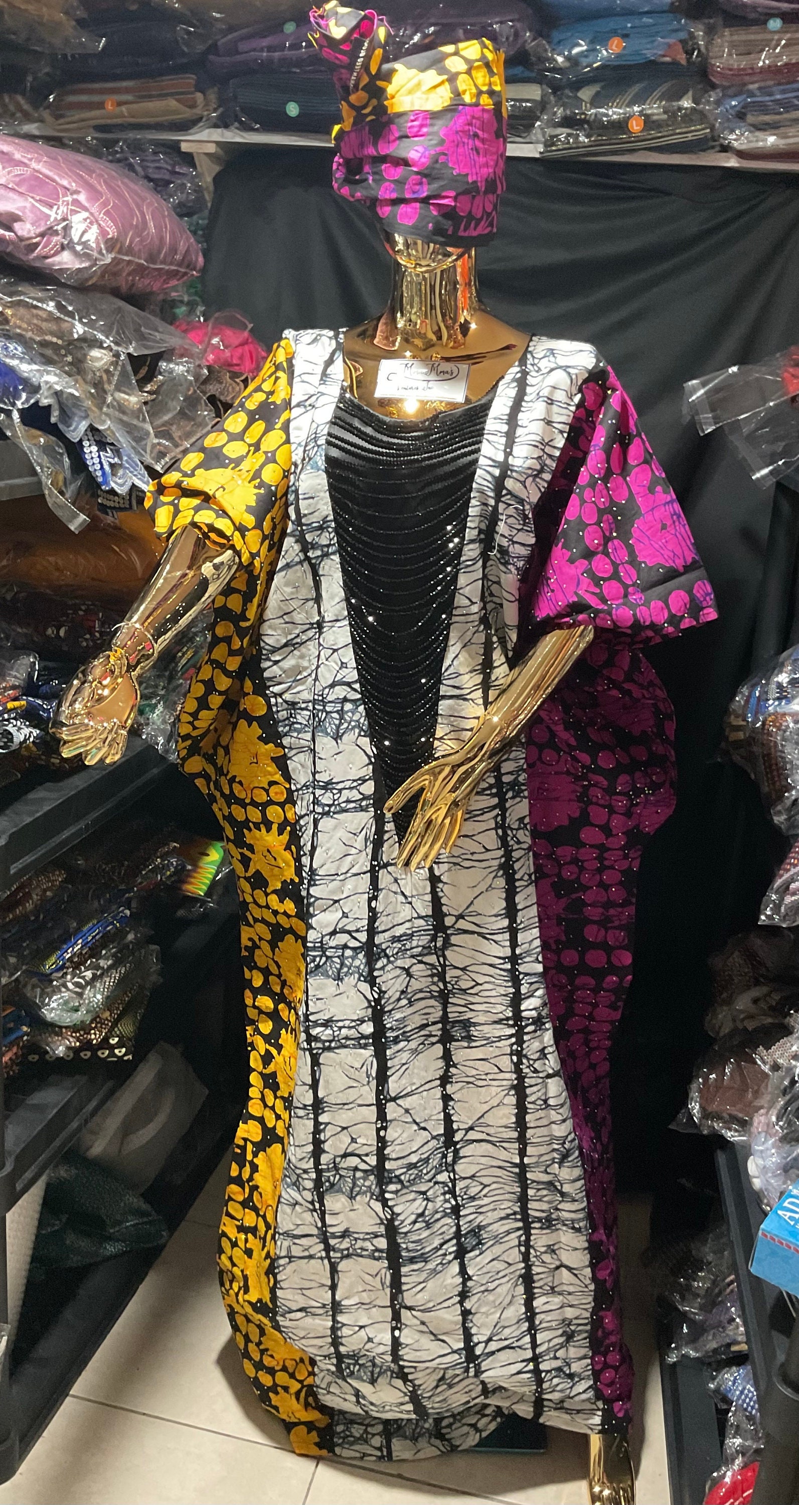 Adire/kampala/ankara Bou Bou Dresses, Tye&dye Bubu, Women Bubu Dresses ...