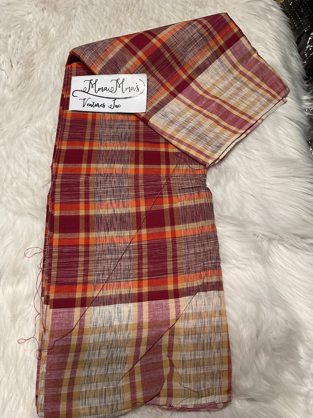 Red Plaid George Fabric: Nigerian Lace Wrapper, 8 Yards - Etsy