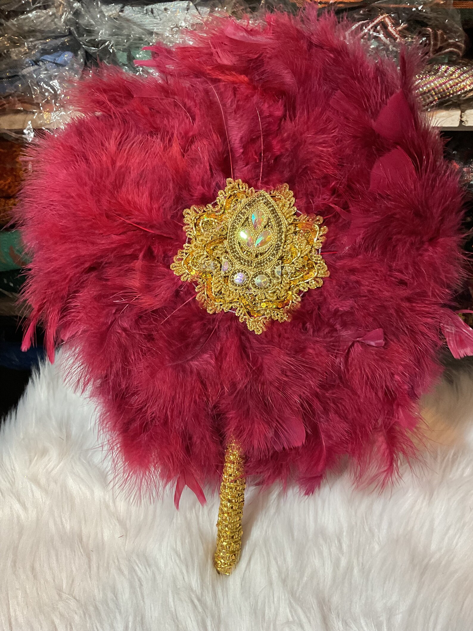 Feathers African Hand Fan, Bridal Hand Fan, Traditional Wedding Hand ...