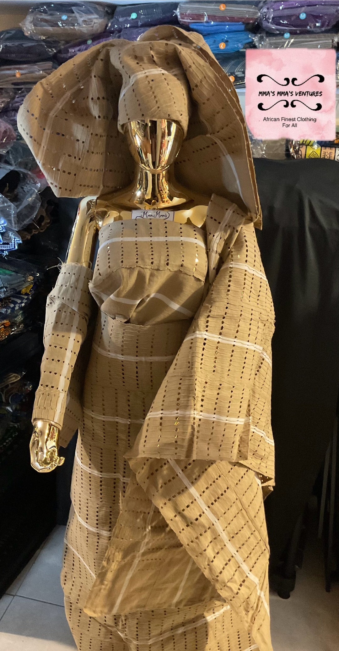 Sanyan Aso Oke, Etu, 5-piece Set, Bride, Mother Bride/groom, Celebrant ...