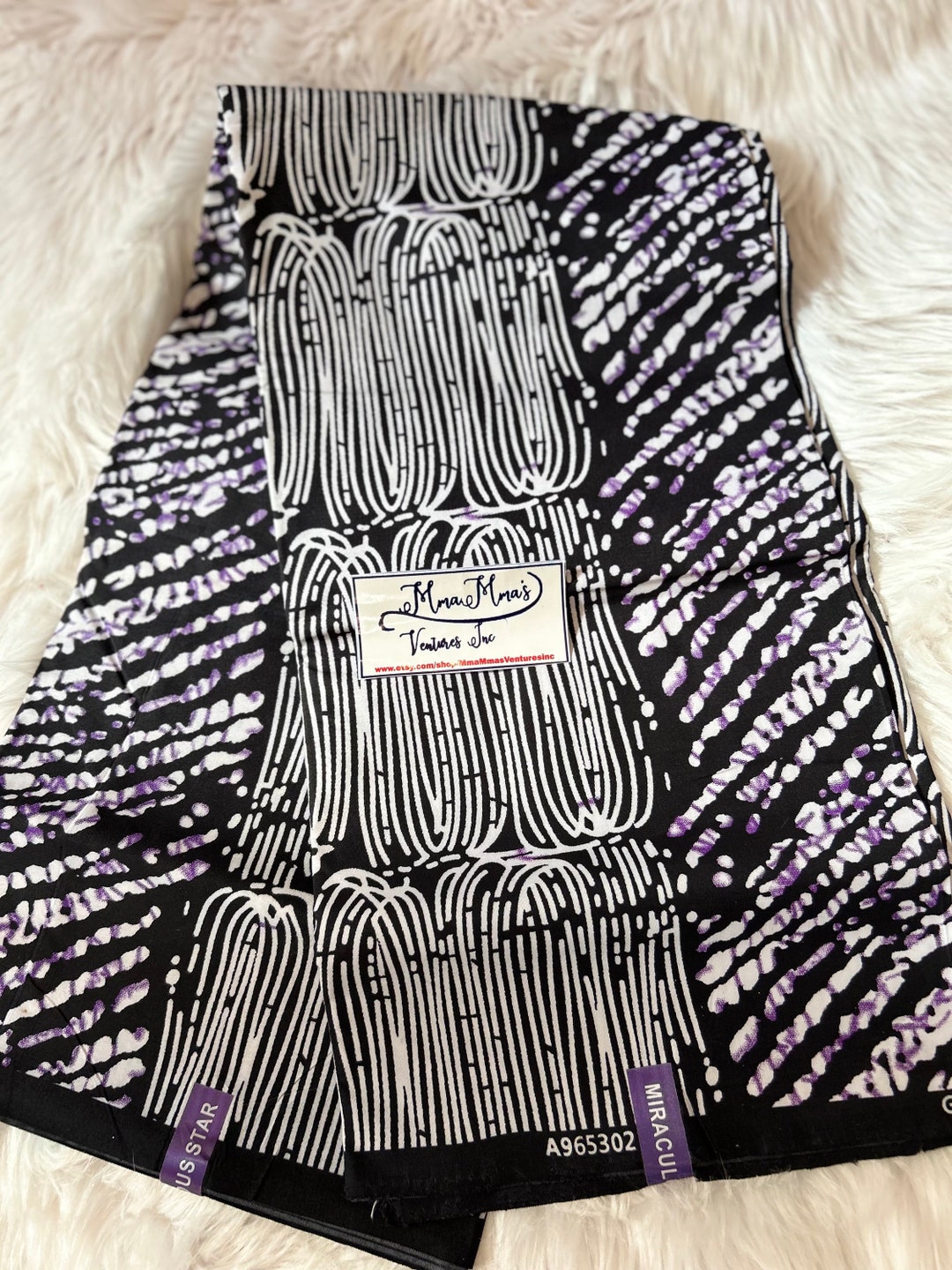 Purple Adire Kampala Fabric: African Ankara Tie Dye, 5 Yards - Etsy