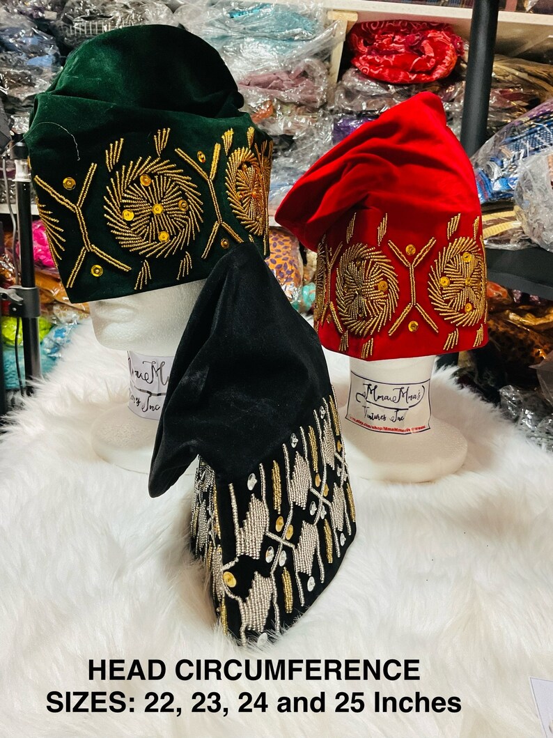 Beaded Ozo Cap Velvet/suede Igbo Cap, Nigerian Men Hat, African Men Hat ...