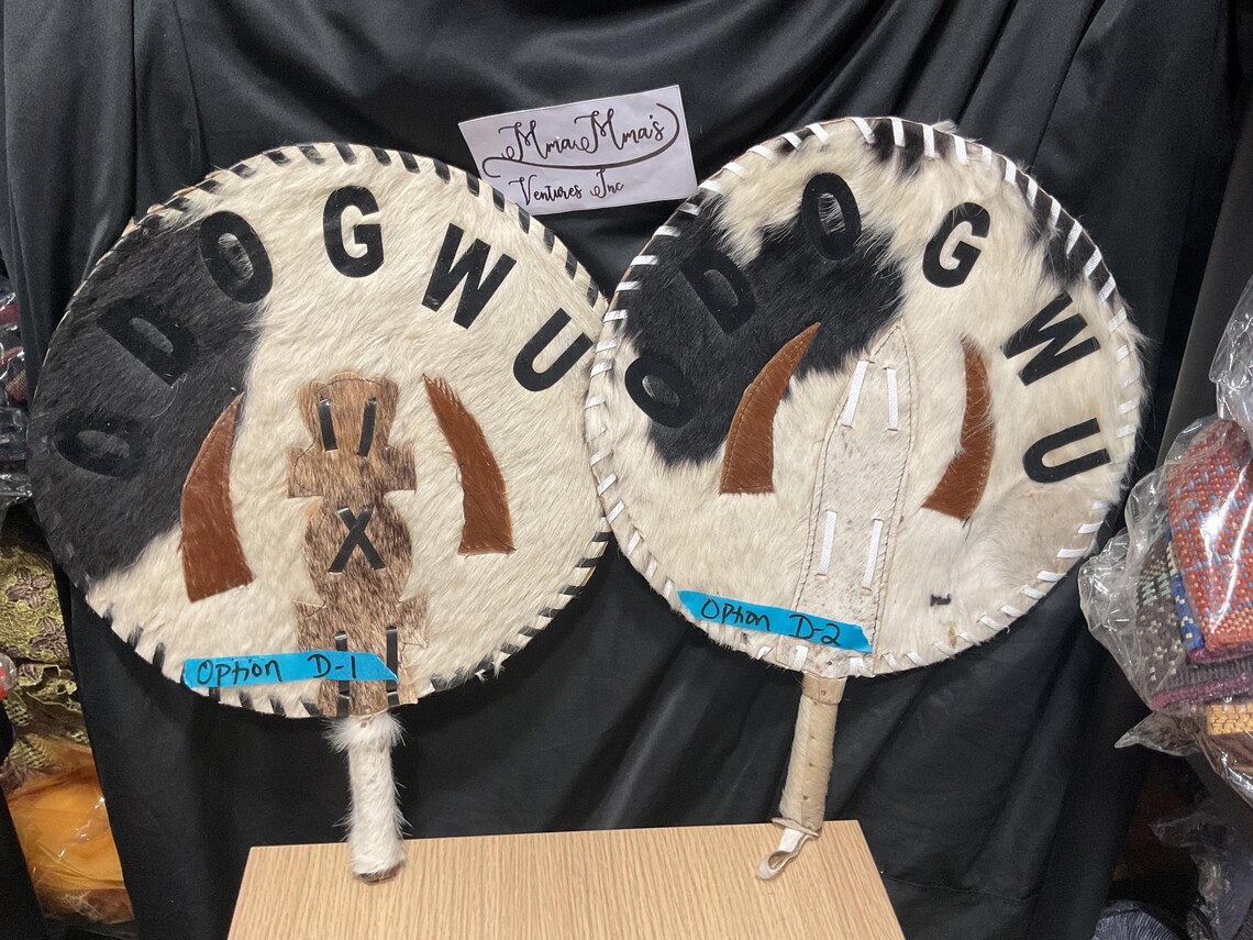 Igbo Odogwu Hand Fan: Animal Skin Traditional Akupe for Celebrations - Etsy
