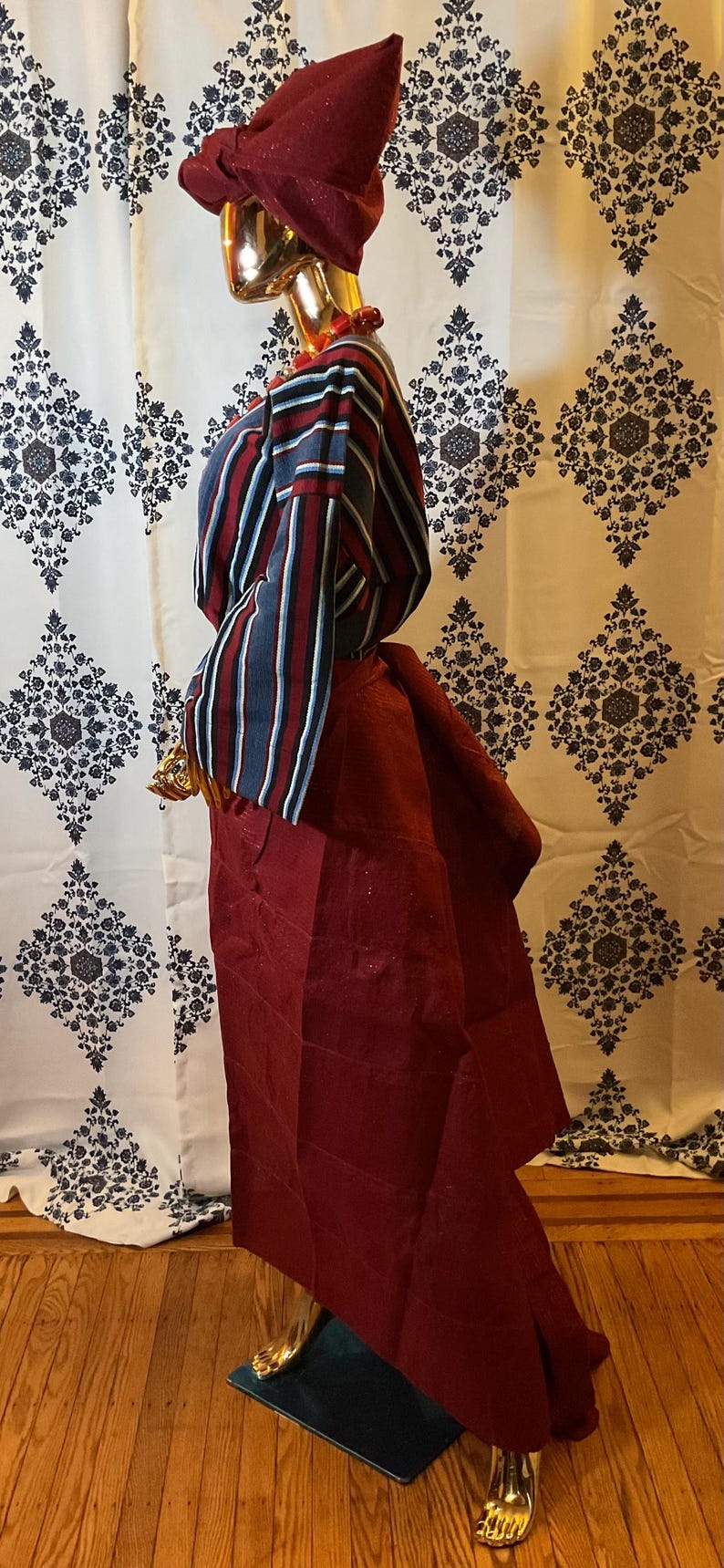 Vintage Etu Aso Oke, 4-piece Set, Bridal, Iro Buba Gele Ipele. Large ...