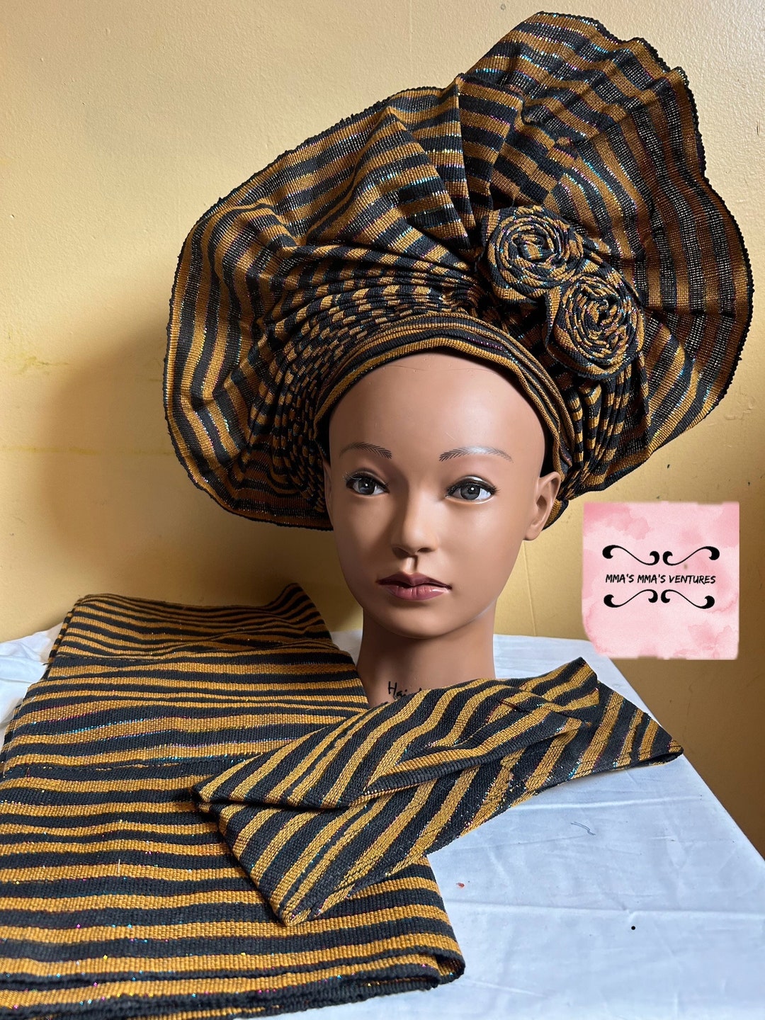 Aso Oke Nigeria Auto Gele Complete Couple Auto Gele Bridal Set, Nigeria ...