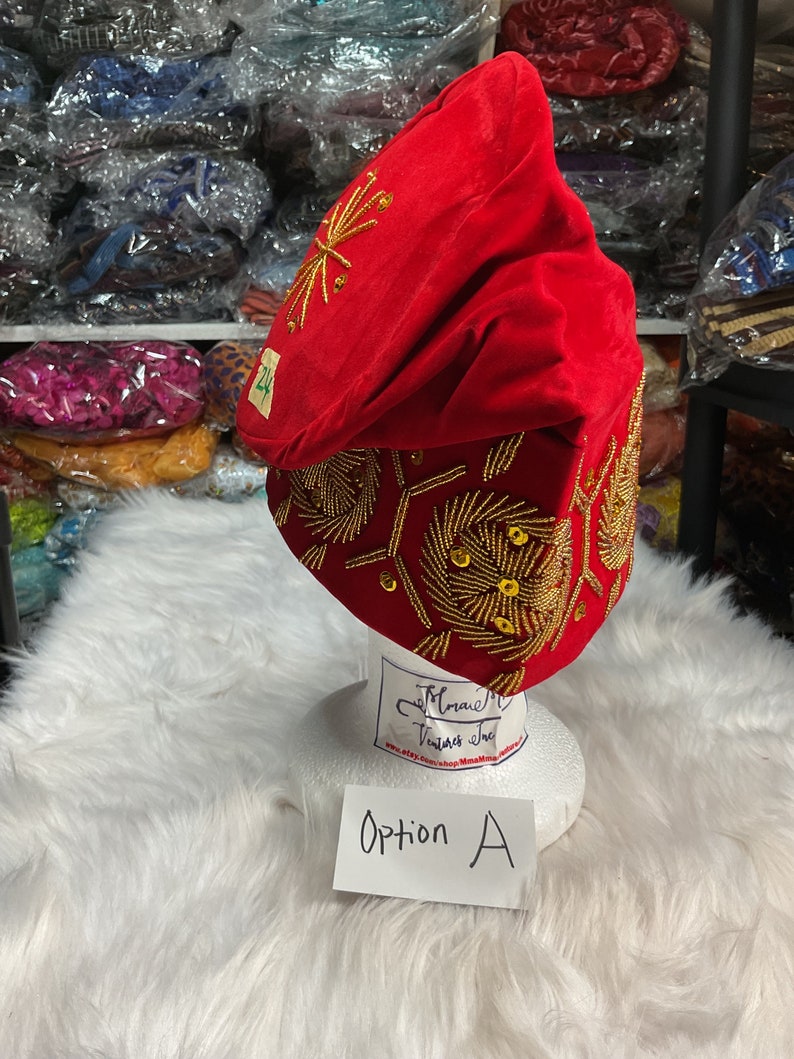 Beaded Ozo Cap Velvet/suede Igbo Cap, Nigerian Men Hat, African Men Hat ...