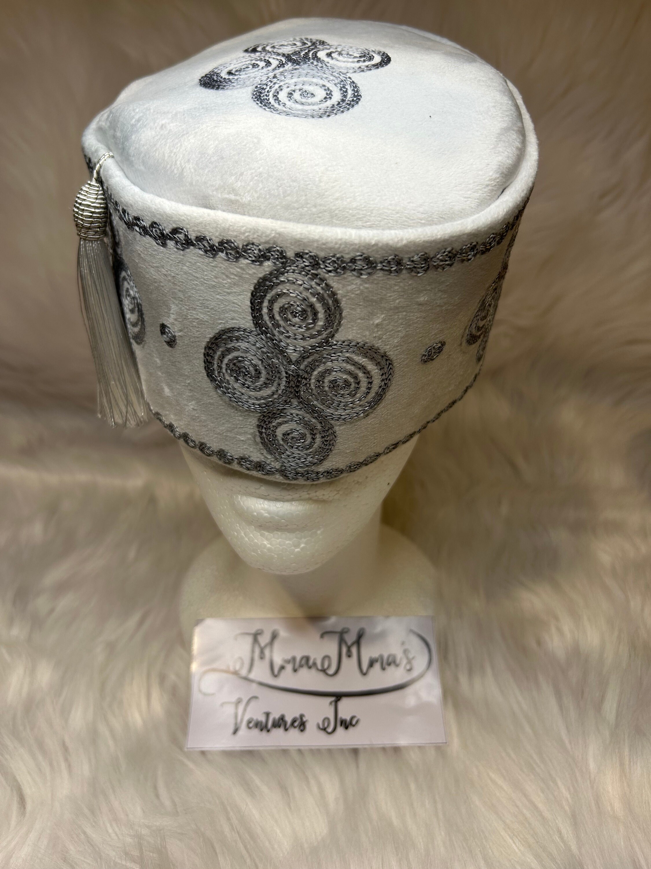 Beaded Ozo Cap Velvet/suede Igbo Cap, Nigerian Men Hat, African Men Hat ...