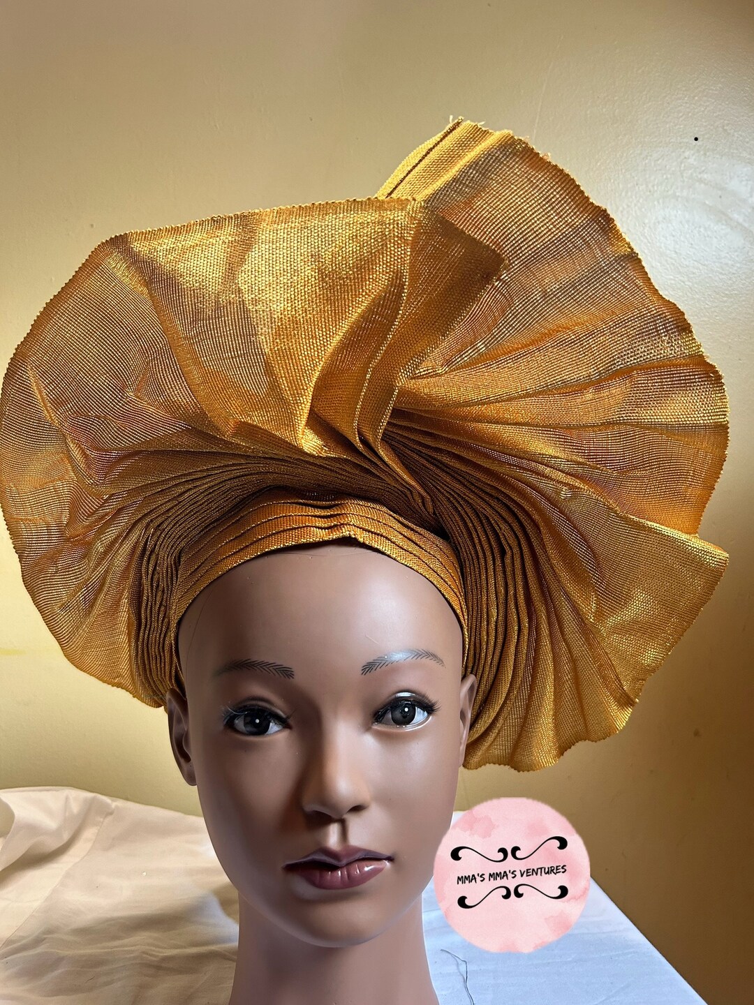 Aso Oke Nigeria Auto Gele, Metallic, Ready to Wear Gele, African Hat ...