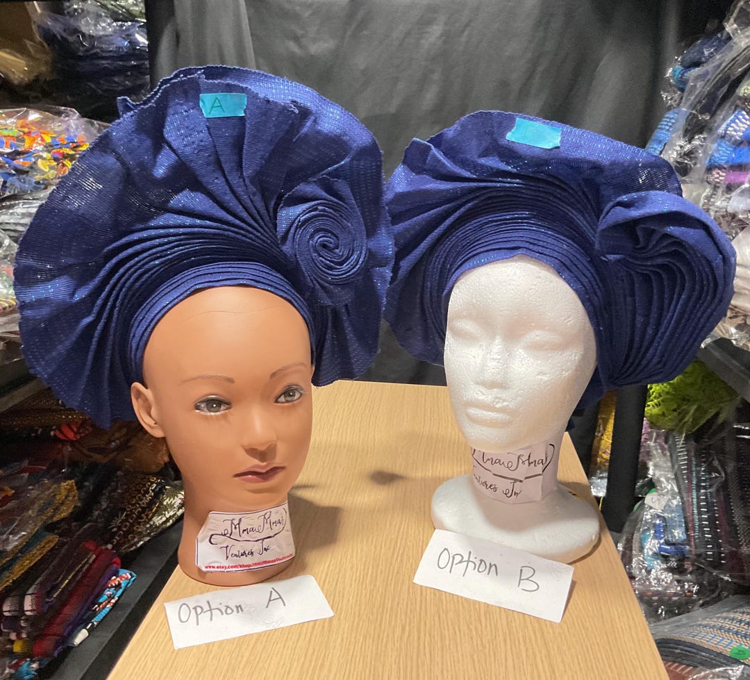 Aso Oke Auto Gele|bridesmaid|asoebi Headwrap|ready-to-wear Nigerian ...