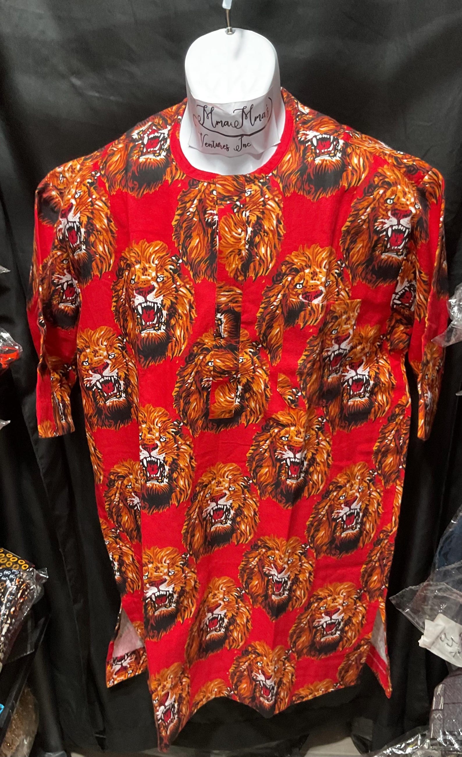 RED/ORANGE Velvet Isi Agu Shirt: Igbo Tiger Head Outfit - Etsy