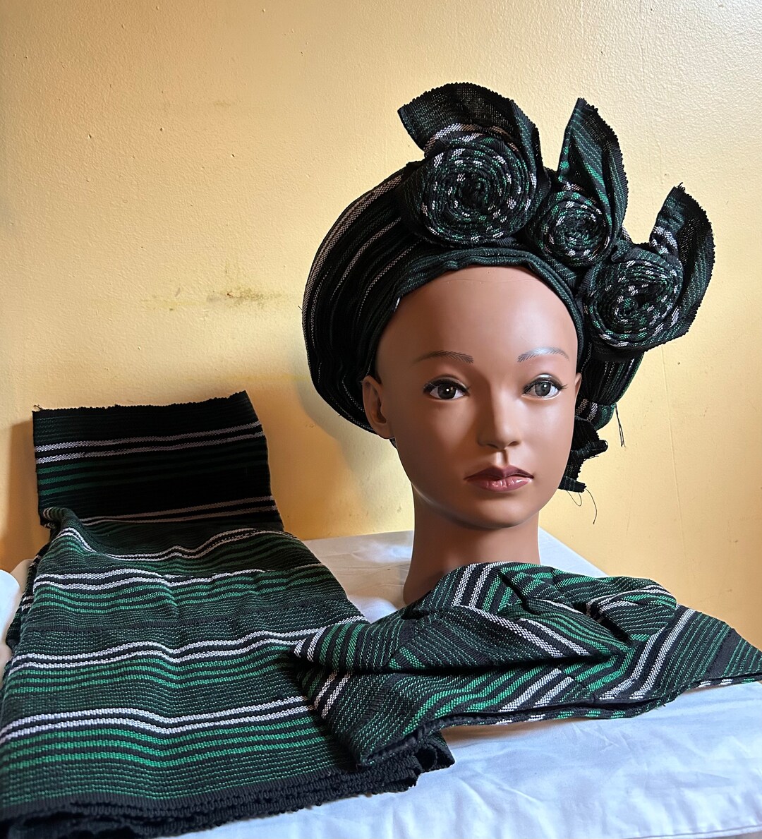 Aso Oke Nigerian Auto Gele Complete Couple Auto Gele Bridal Set ...