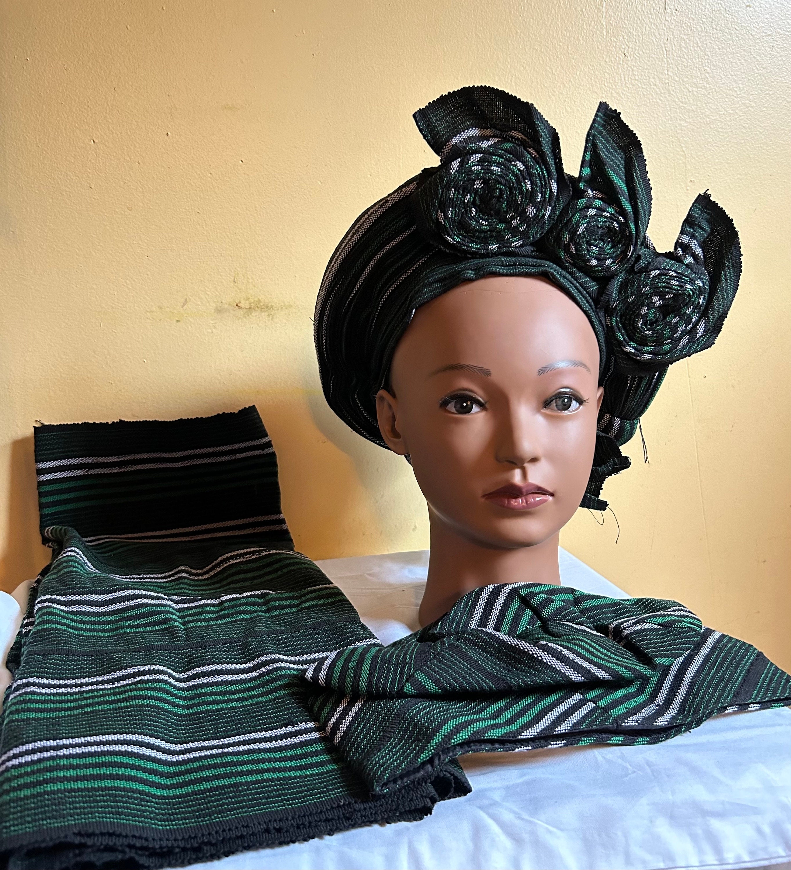 Aso Oke Nigerian Auto Gele Complete Couple Auto Gele Bridal Set ...