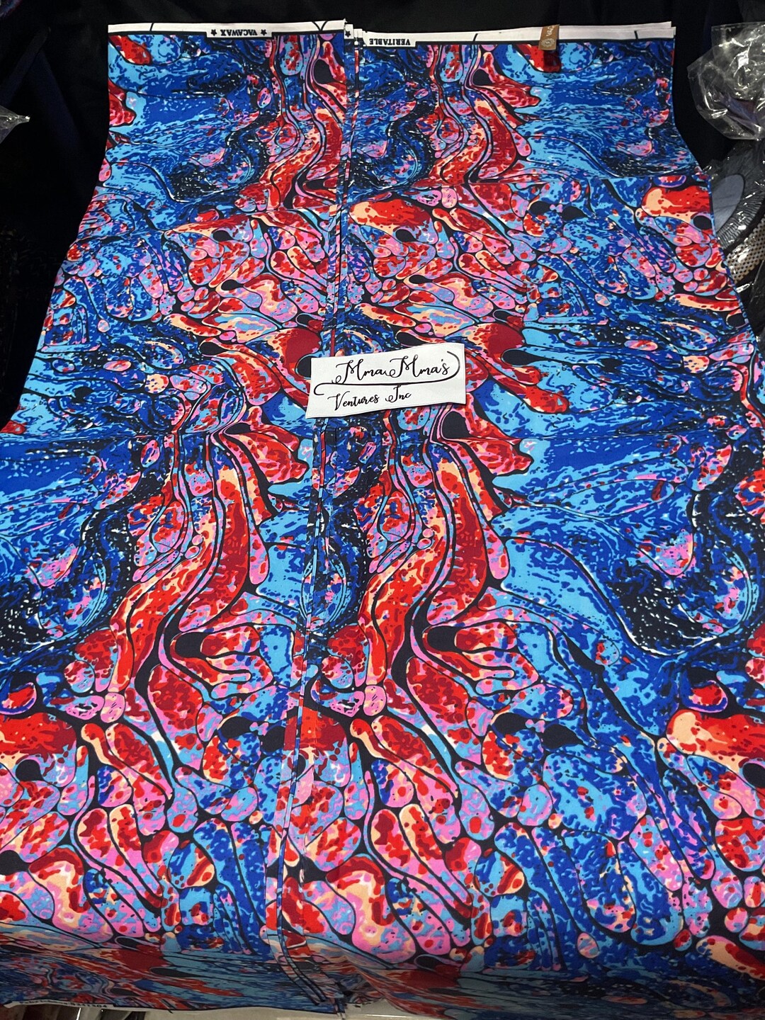 Adire Ankara Fabric: Blue & Red Tie Dye Cotton, 5 Yards - Etsy