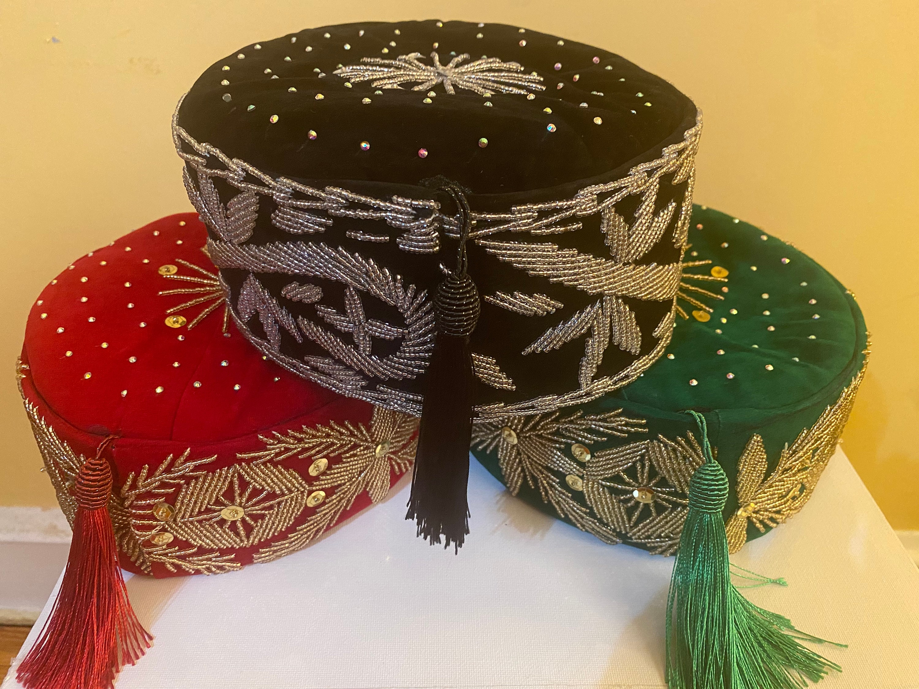 Beaded Ozo Cap Velvet/suede Igbo Cap, Nigerian Men Hat, African Men Hat ...