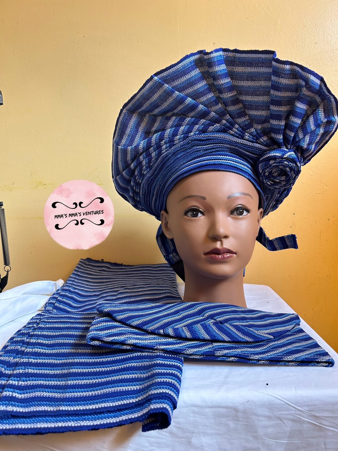 Aso Oke Nigerian Auto Gele Complete Couple Auto Gele Set, Nigeria ...