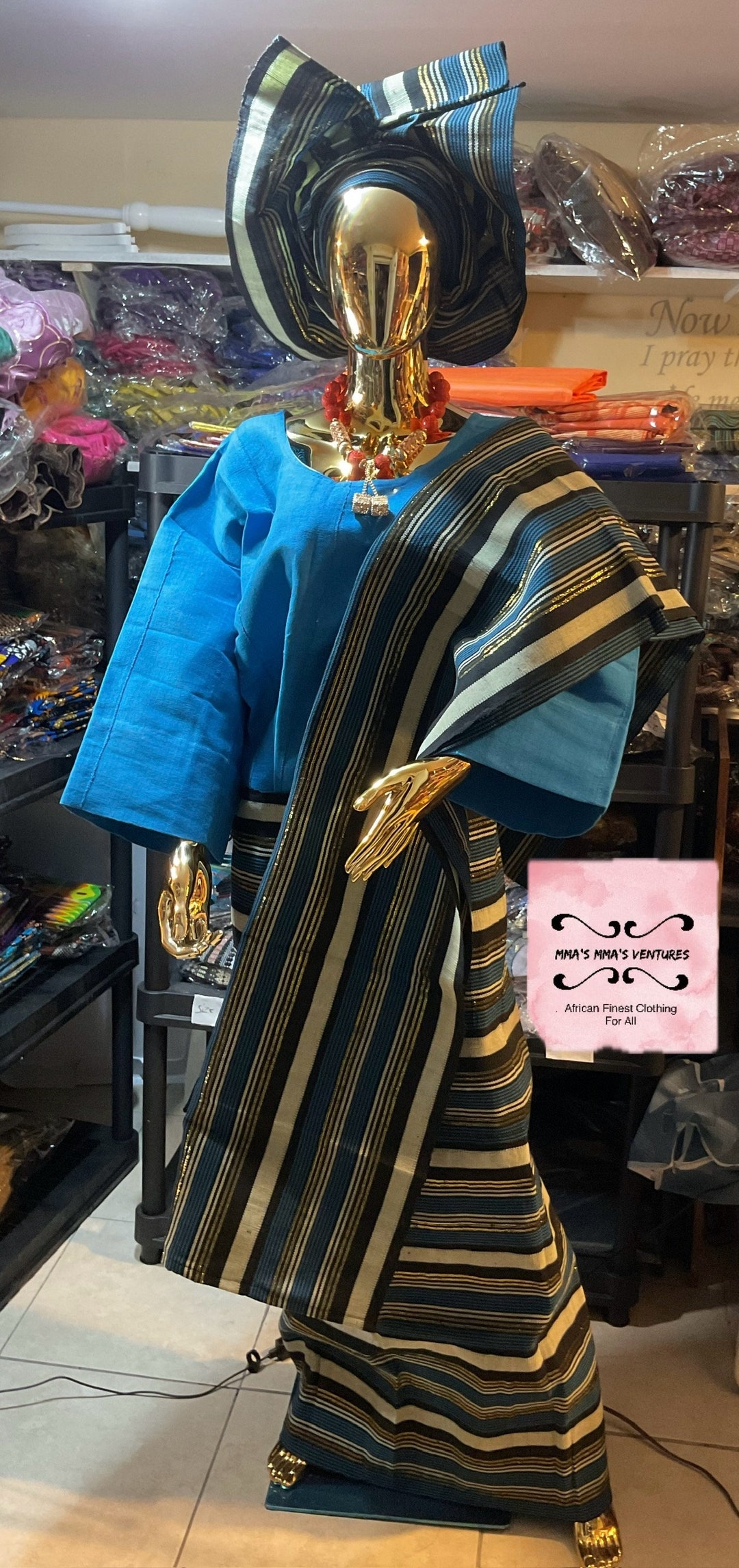 Aso Oke Women's 5-piece Set: Vintage Etu Bridal Outfit - Etsy