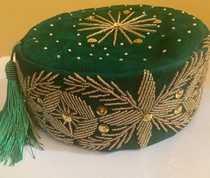 Beaded Ozo Cap Velvet/suede Igbo Cap, Nigerian Men Hat, African Men Hat ...